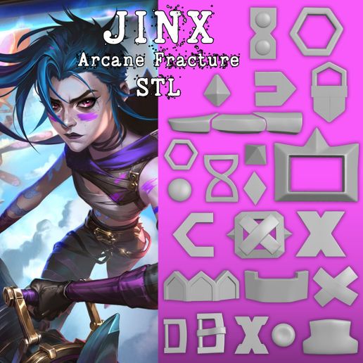 👾 JINX QUEBRANTADA Cosplay Accessories STL - ARCANE 2 -・ STL File for ...