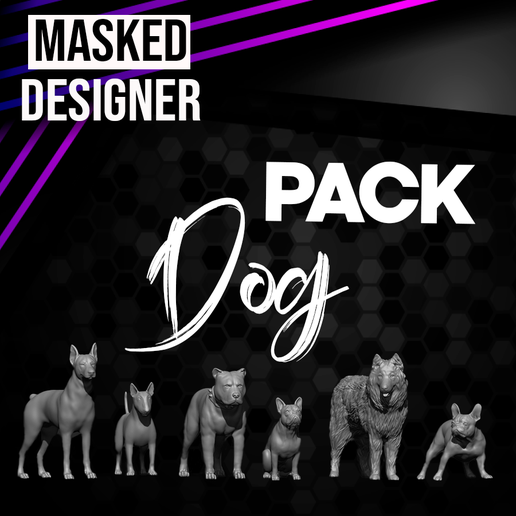 🐕 PACK DOG X6・ STL File for 3D printing・Cults