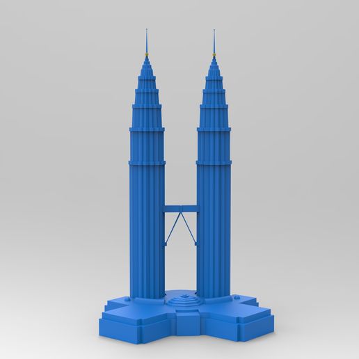 🗿 Model 3D Menara Berkembar Petronas bersama - 3D model of the Petronas ...