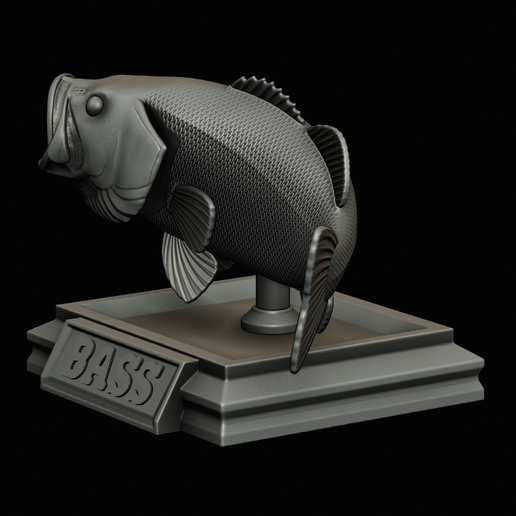 🐠 fish Largemouth Bass / Micropterus salmoides trophy statue detailed ...