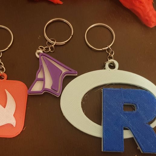 OBJ file Programming Keychain Bundle 2 (Python + Ruby + React) 🗝️ ・3D printer design to download ...