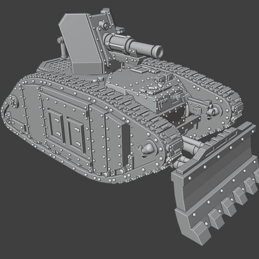 🪖 8mm scale Grim-Dark Albian Mk. IV 'Chariot' Tank Hull and Turret・Free ...