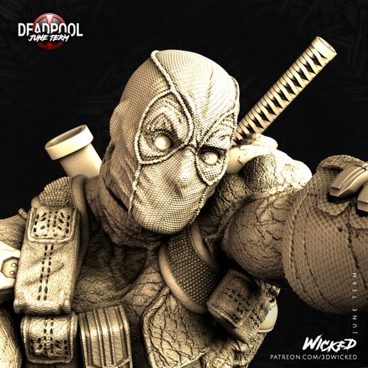 🗿 Wicked Marvel Deadpool Sculpture: Tested and ready for 3d printing ...