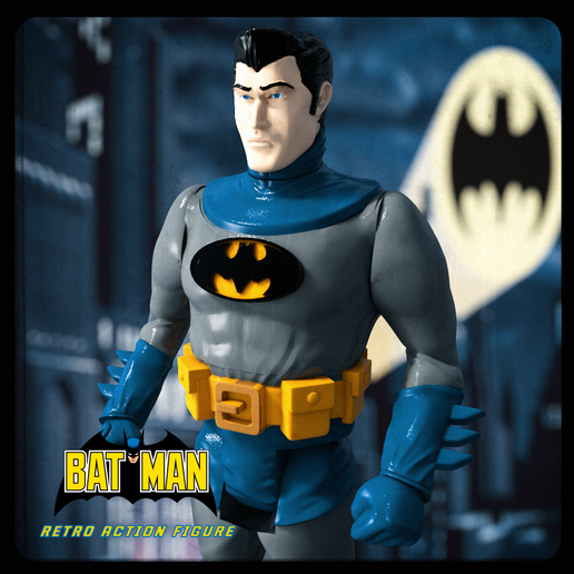 🦸 BATMAN RETRO ACTION FIGURE・ STL File for 3D printing・Cults