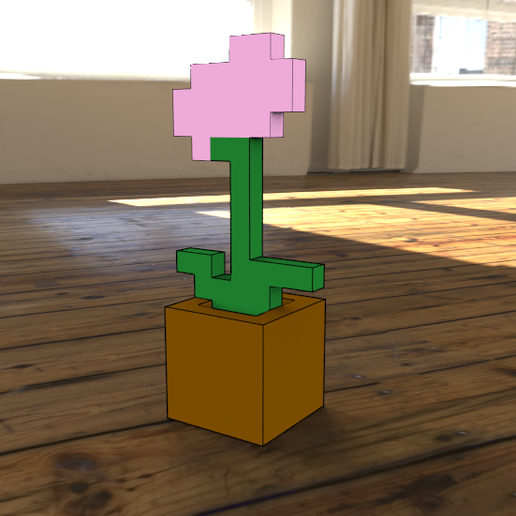 🌸 MINECRAFT -- MINECRAFT FLOWER -- WITH POT -- MODEL Nº5 🌸・ STL File ...