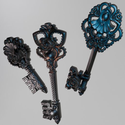 🔑 WALL HANGING GOTHIC KEYS・ STL File for 3D printing・Cults