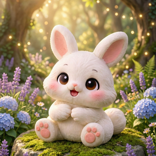 🐇 Cute Bunny Figurine | Kawaii Rabbit | Adorable Bunny Statue | 3D ...