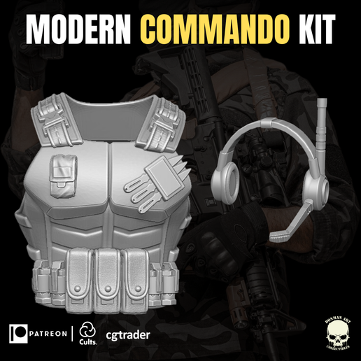 📁 Modern Commando Kit 3D printable file for Action Figures・ STL File ...