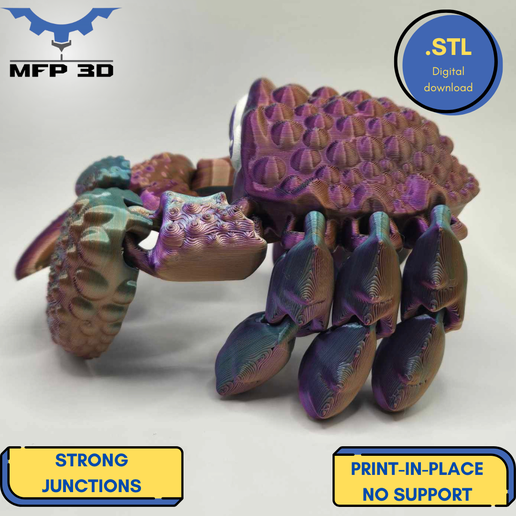 STL file ARTICULATED CRAB MFP3D -NO SUPPORT - PRINT IN PLACE - 3MF ...