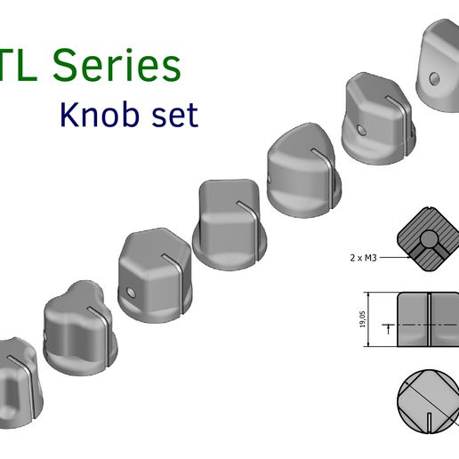 🎛️ TL Series Knob Set・ STL File for 3D printing・Cults