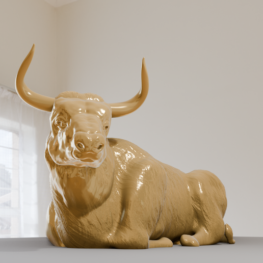 🐂 bull sitting stl・ STL File for 3D printing・Cults
