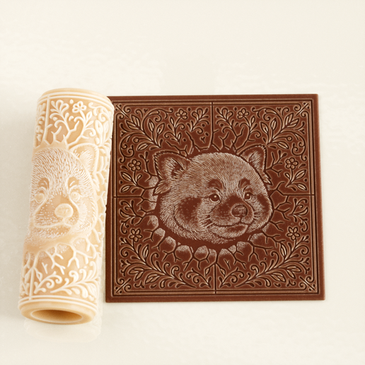 🐼 Red Panda Texture Roller STL File – Engraved Animal Clay Tool for ...