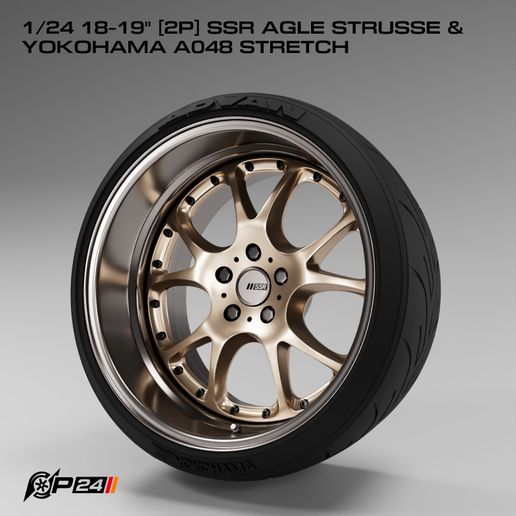 🛞 1/24 18-19" [2P] SSR Agle Strusse & Yokohama A048 Stretch・ STL File ...