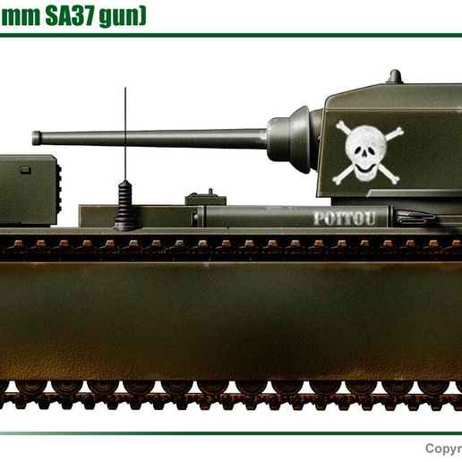 🪖 FCM F1 tank 1:100・ STL File for 3D printing・Cults