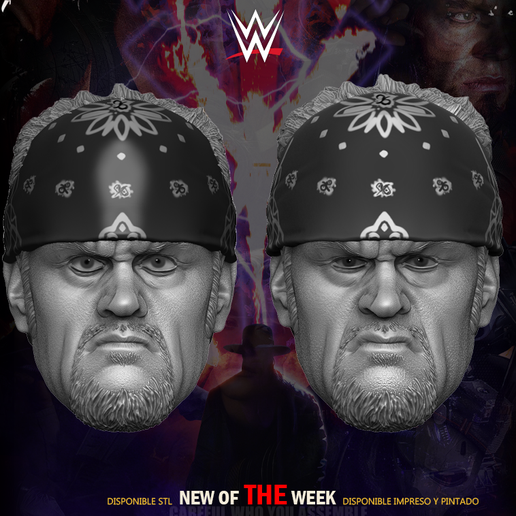 🇺🇸 UNDERTAKER HEAD, AMERICAN BADASS, MATTEL・ STL File for 3D printing・Cults