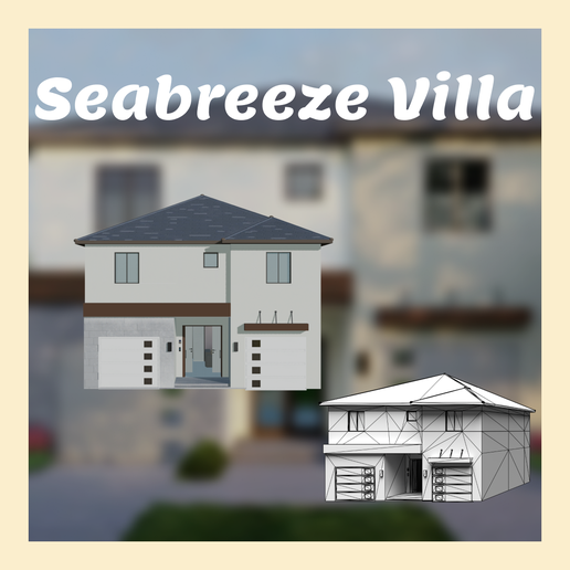 3D file seabreeze villa Low-poly 3D model 🏠 ・3D printable model to download・Cults