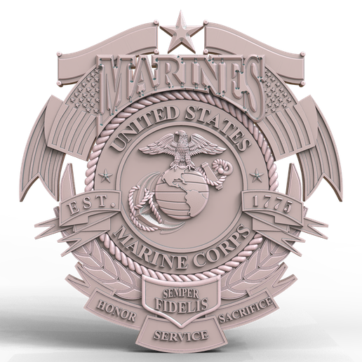 📁 3D Model STL File for CNC Router Laser & 3D Printer Usmc marines・ 3D ...