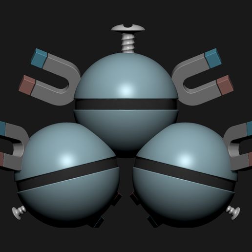 🐉 Pokemon Magnemite Magneton Magnezone Pokeball・ STL File for ・Cults