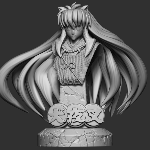 👤 INUYASHA BUST・Archivo STL para ・Cults