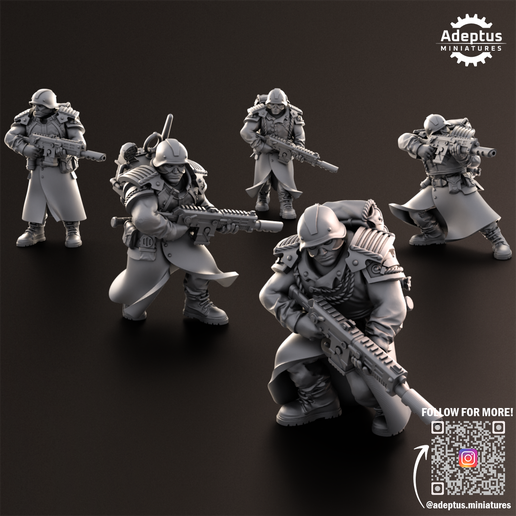 💂 Squad. Nightcloak Regiment. Imperial Guard・ 3D File for 3D printing・Cults