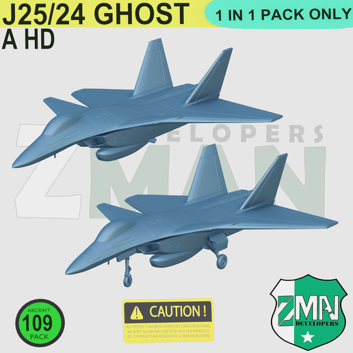 👻 J-25 GHOST ( STEALTH FIGHTER JET)・ STL File for 3D printing・Cults