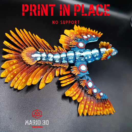 🐦 dragon_bird_articulated_print_in_place_flexi・ STL File for 3D ...