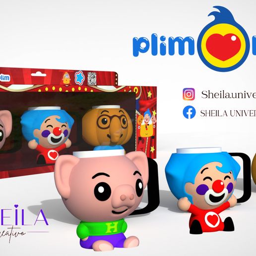 👨‍🎨 MUGS PERSONNAGES - PLIM PLIM, NESHO, HOGGIE・Fichier STL pour ...