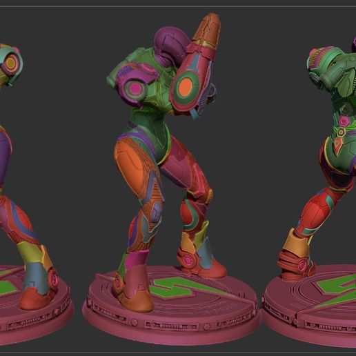 🗿 Samus Metroid Dread Power Suit Action Pose 100+parts STL・ 3D File for ...