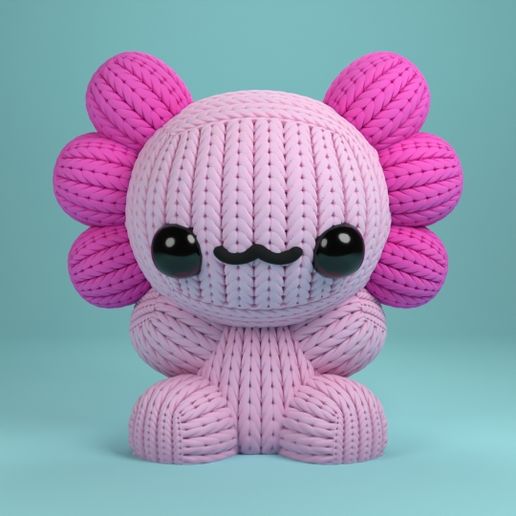 STL file knitted axolotl 🦎 (3MF)・3D printing design to download・Cults