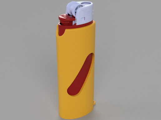 🗝️ Support-Free BIC Lighter Case with Keychain Loop・Free 3D File for ・Cults
