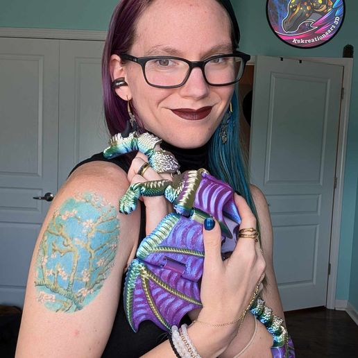 🐉 Flexi Dragon Finger Arm Puppet・ STL File for 3D printing・Cults