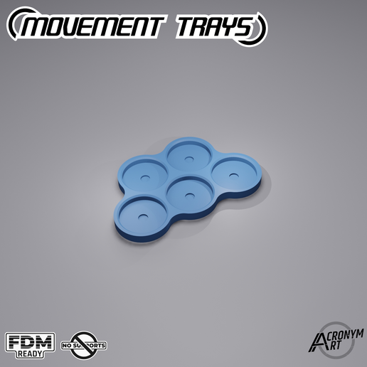 🎲 25mm Movement Tray Sample・Free STL File for 3D printing・Cults