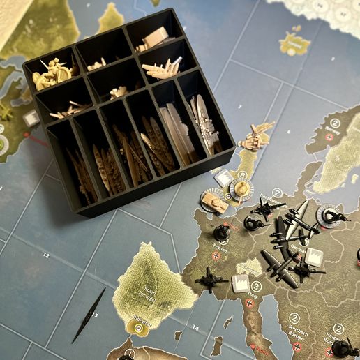 ♟ Axis & Allies 1942 Organizing Trays・ STL File for 3D printing・Cults