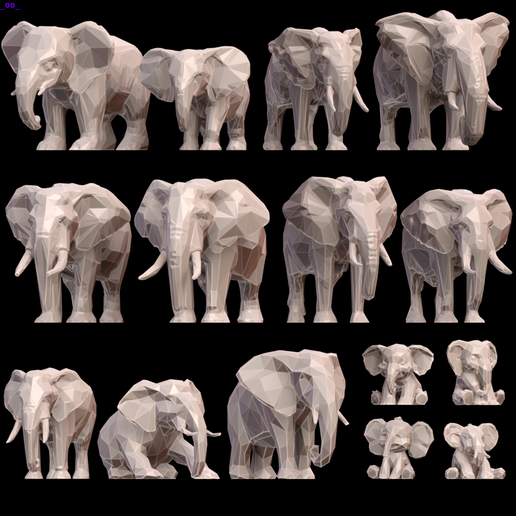 Free STL file elephant low-poly 🐘 ・3D print design to download・Cults
