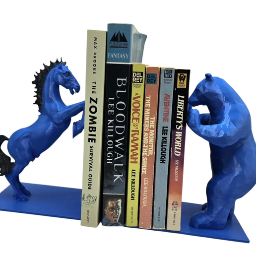 Blucifer and Blue Bear Book Ends 🐴🧸📚・ OBJ File for 3D printing・Cults
