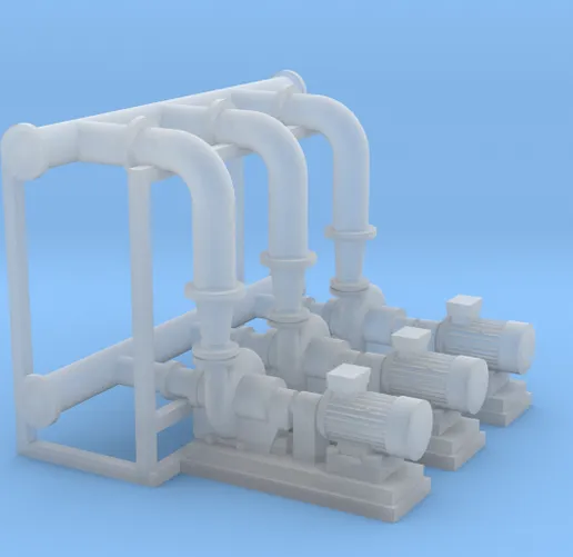 🚰 HO Scale Pump Section 3 Pumps・ STL File for 3D printing・Cults