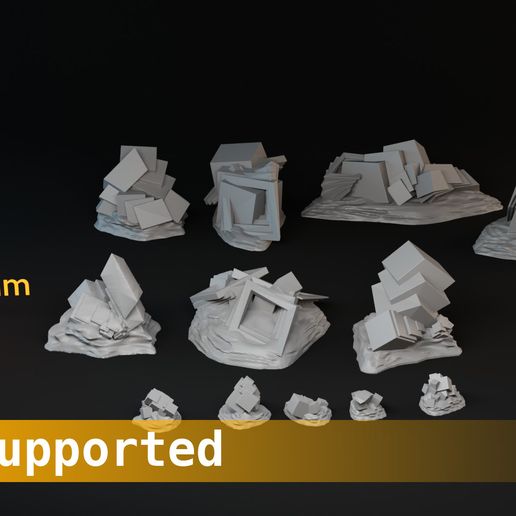 3D file Crystal Quad style Formation Set B 🔮 ・3D printer model to ...