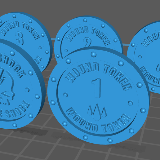 🔨 Battle Shock and Wound Tokens / Markers・ STL File for ・Cults