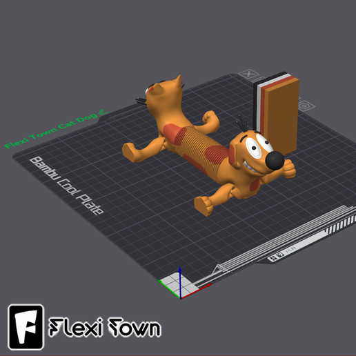 👌 Flexi CatDog, Articulated fidget figure, 3mf included・ STL File for 3D printing・Cults
