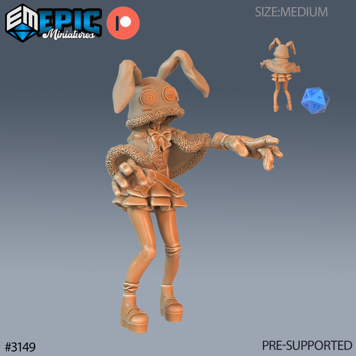 3D file Rabbit Hoodie Girl ‧ DnD Miniature ‧ Tabletop Miniatures ...