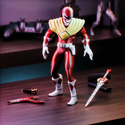 👾 Red Power Ranger - Jason Lee Scott - Power Rangers series 90s・ STL ...