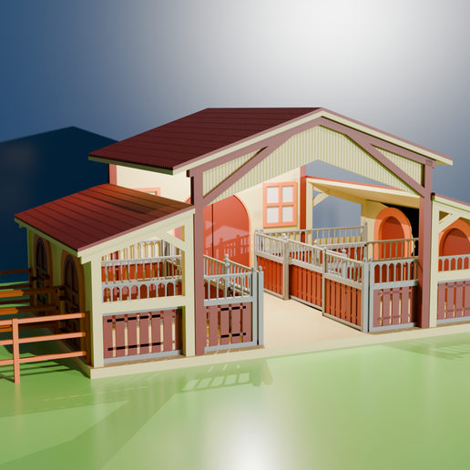 🎲 Large toy barn・Free STL File for 3D printing・Cults