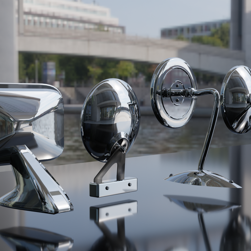 🚗 Vintage Car side mirror Pack 3D print model・ STL File for 3D printing ...
