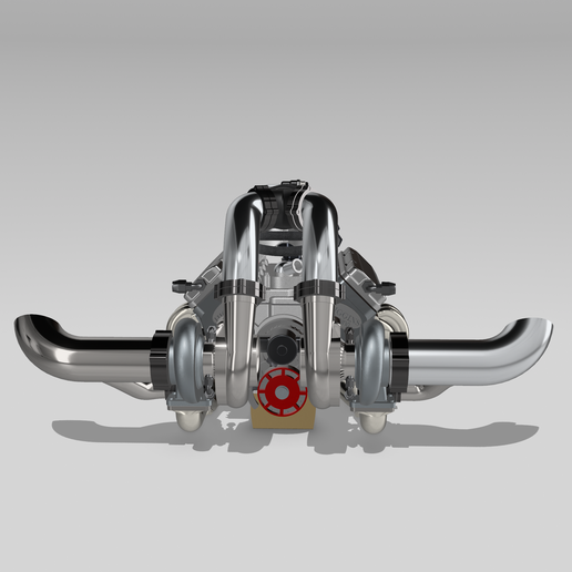 🏎️ Twin Turbo SBC V8 Complete Scale Model・ STL File for 3D printing・Cults