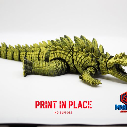 🎨 cocosaurus_flexi_printinplace・ STL File for 3D printing・Cults