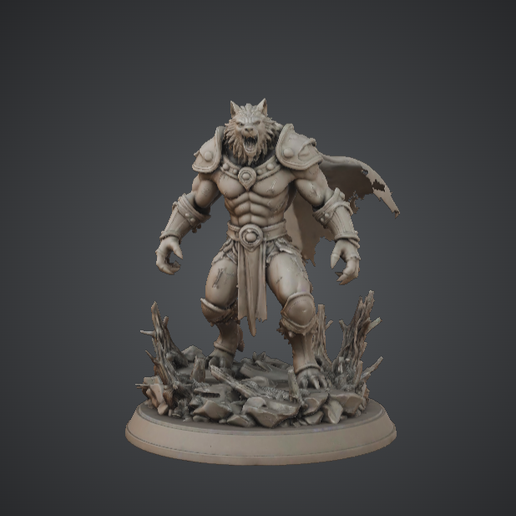 🐺 Werewolf Warrior Beast – Armoured Wolfman Fantasy Miniature・Free STL ...