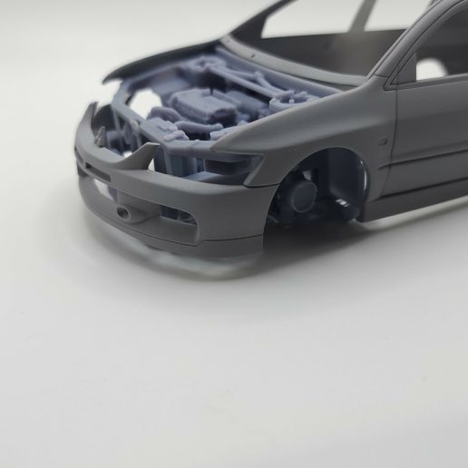 👽 1/24 Evo IX Engine Bay w/ Built 4G63 Forward Facing Turbo 1/64 ...