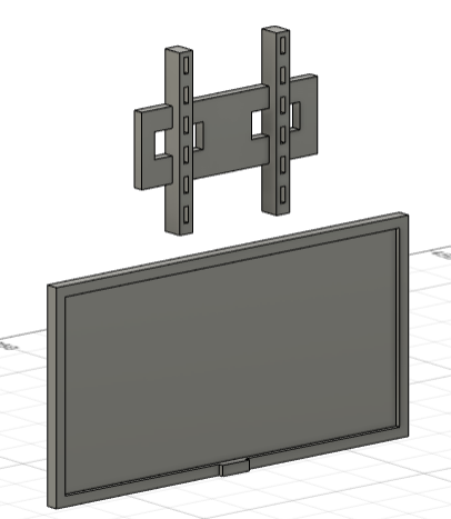 STL file 1/18 Télévision avec support / Tv with wall support diecast 🚗 ...