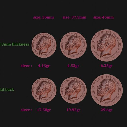 🪙 gold sovereign coin king george v・ STL File for 3D printing and CNC ...