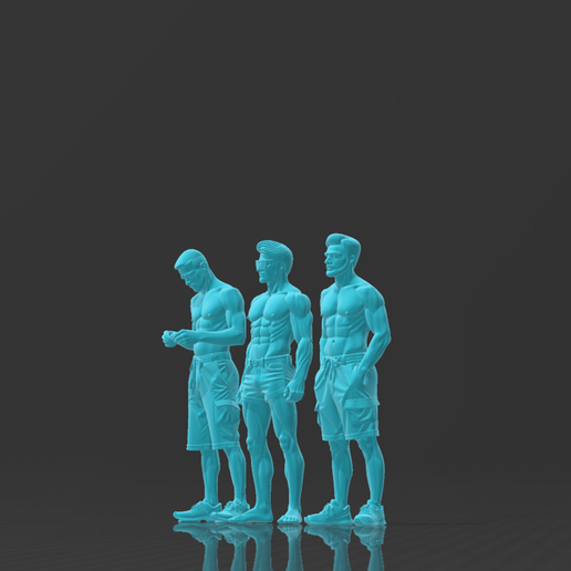 ♂️ 3 Pack Set - Male Beach Figures - H0 Scale | High Detail 3 Pack Set ...